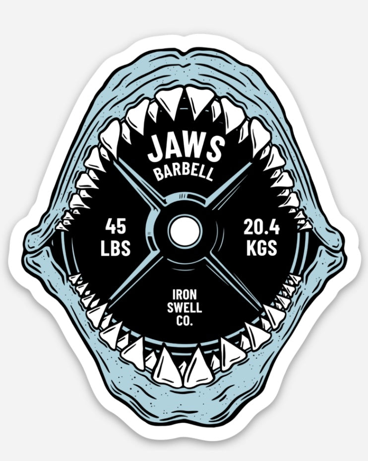 JAWS Barbell Sticker – Iron Swell Co.